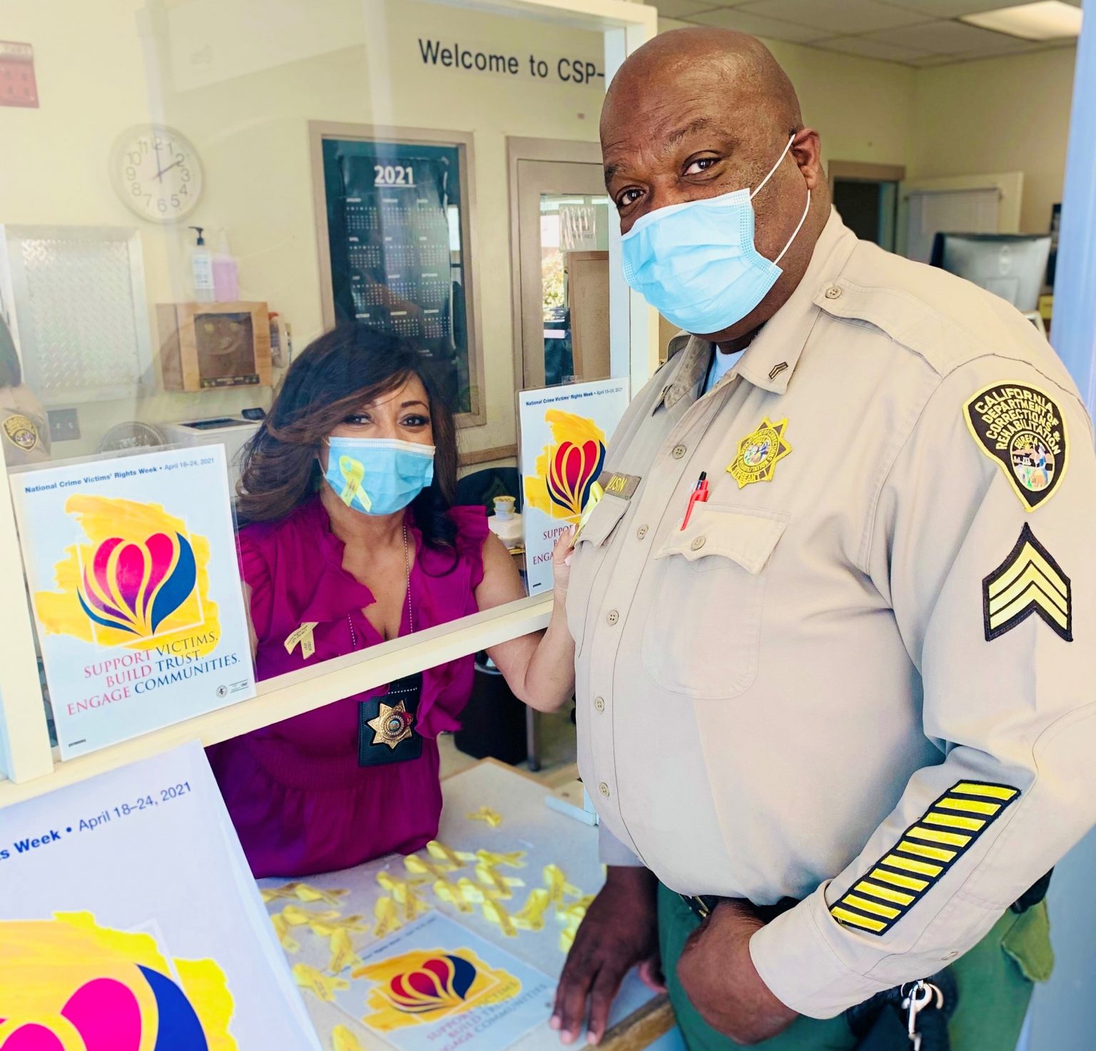 Yellow ribbons commemorate Crime Victims' Rights Week at LAC